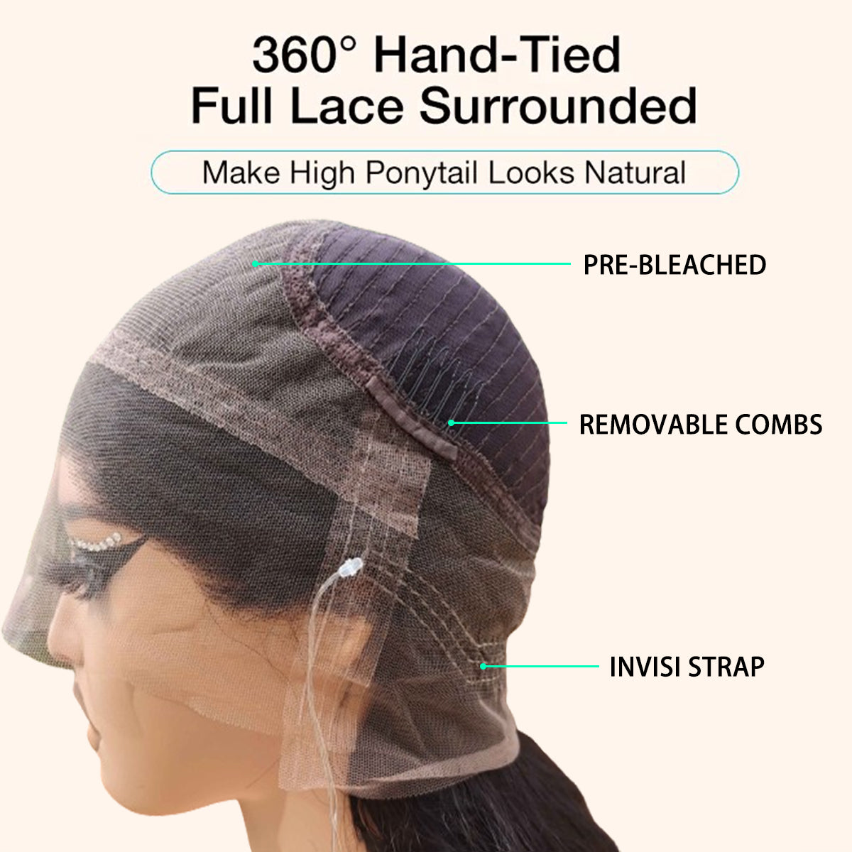 Chinalacewig Water Wave Invisible HD Lace Full Bottom 100% Human Hair