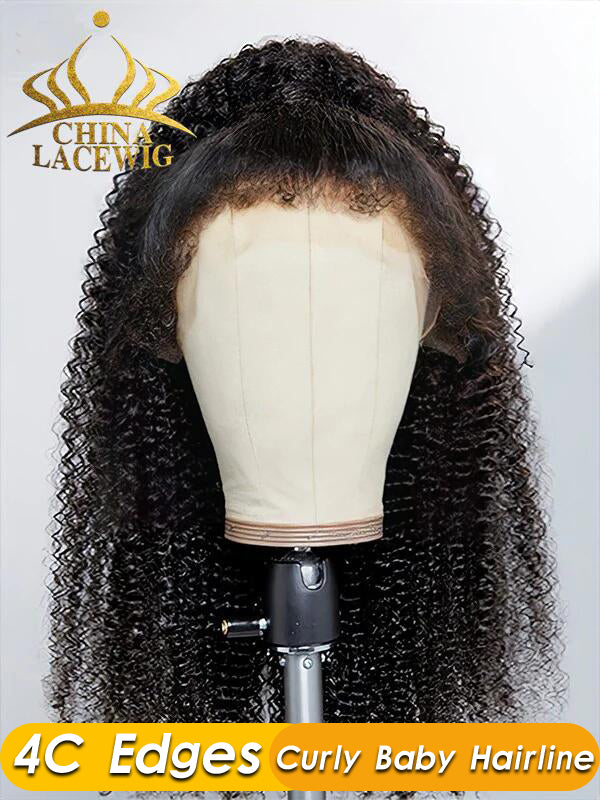 Chinalacewig Type 4C Edges Curly Baby Hairline Undetectable HD Lace Fr