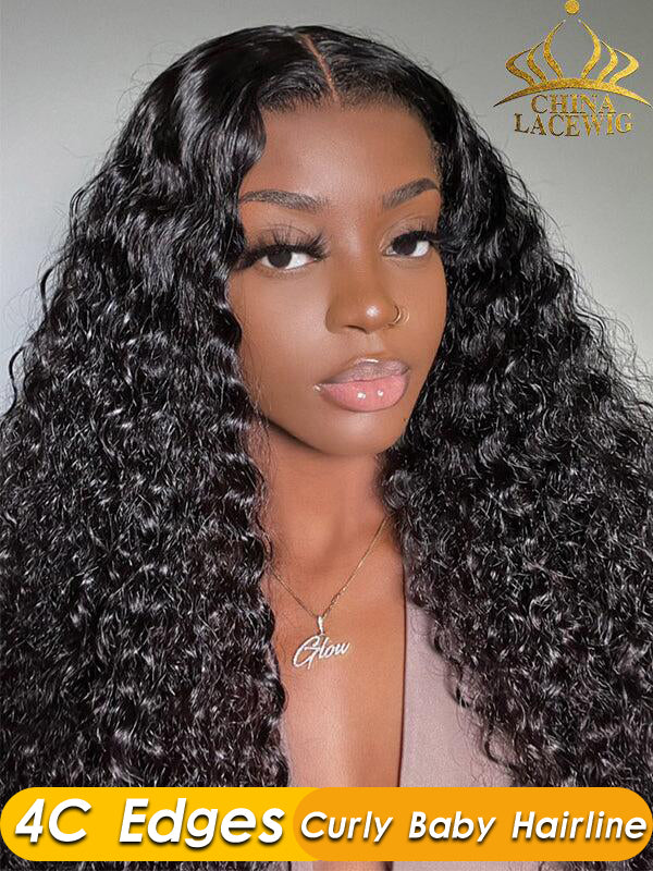 Chinalacewig Type 4C Hair Line Undetectable 360 HD Lace Wig Curly With